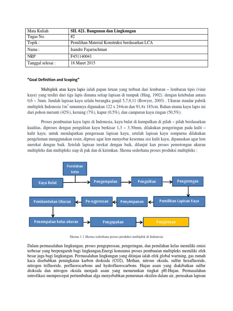 Progress Jurnal LCA Kayu Lapis | PDF