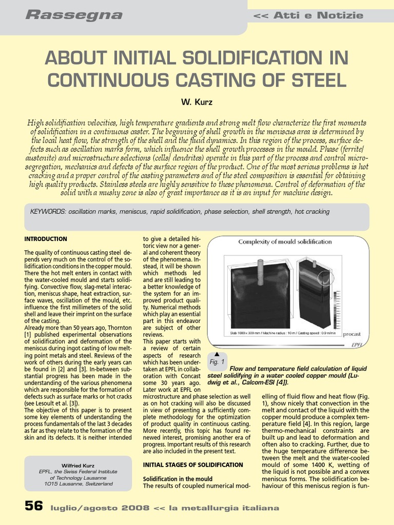 About Initial Solidification of Steel in Continuous Casting | PDF ...