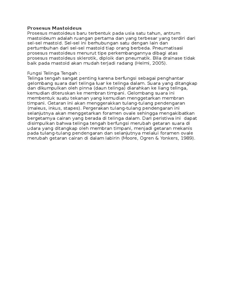 Prosesus Mastoideus | PDF | Ilmu Sosial