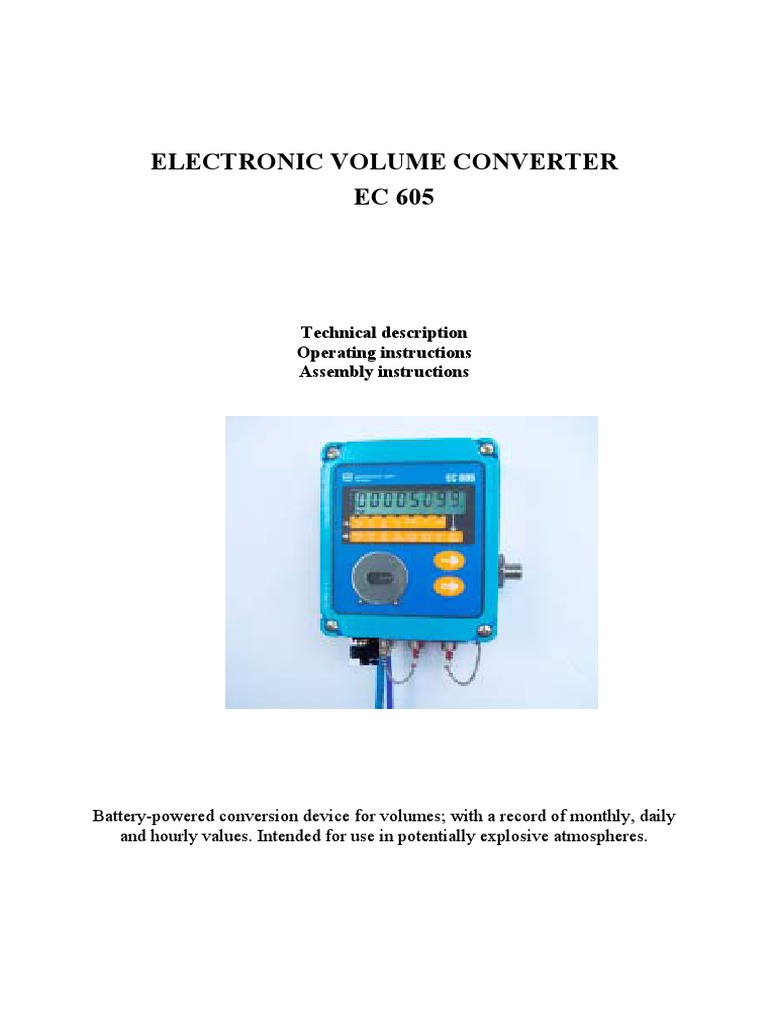 Electronic Volume Corrector RMG | PDF | Gases | Power Supply