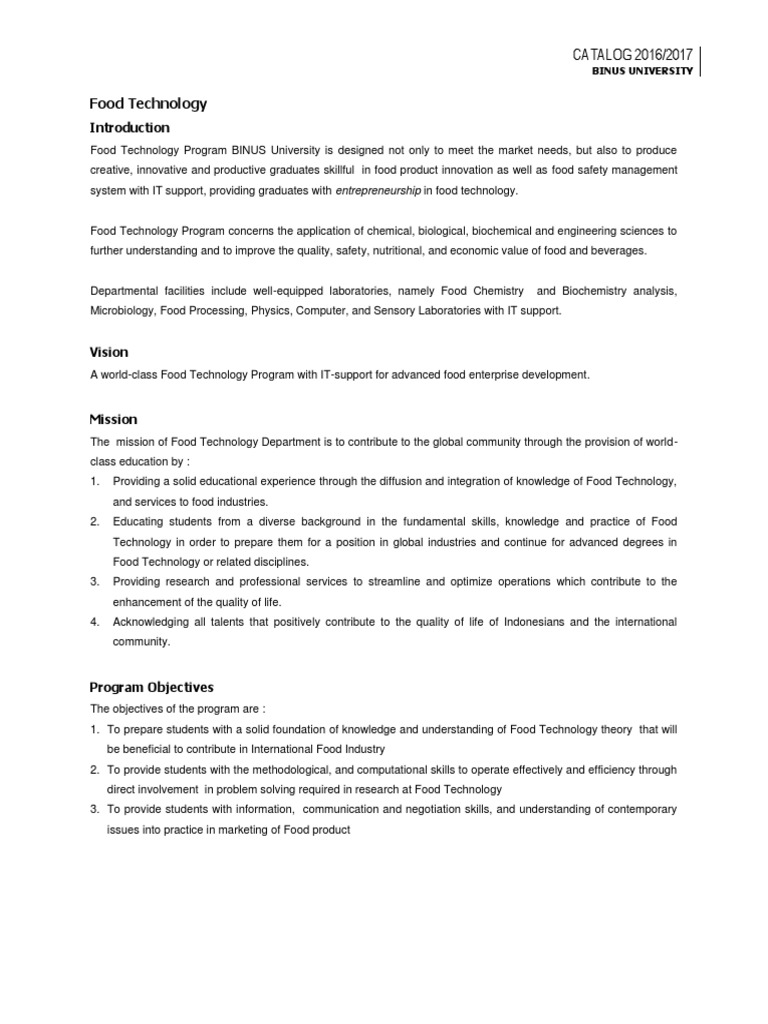 Binus Food Tech | PDF | Foods | Innovation