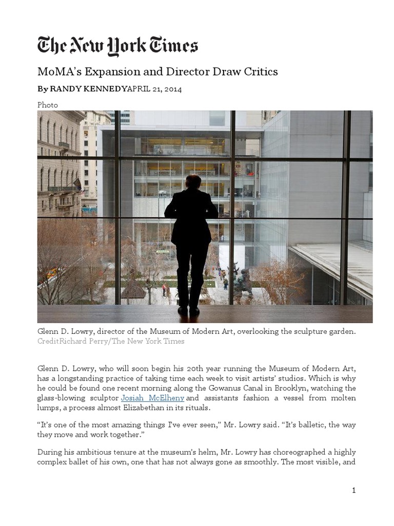 MoMA Expansion Critiques and Leadership Challenges | PDF | Curator | Museum