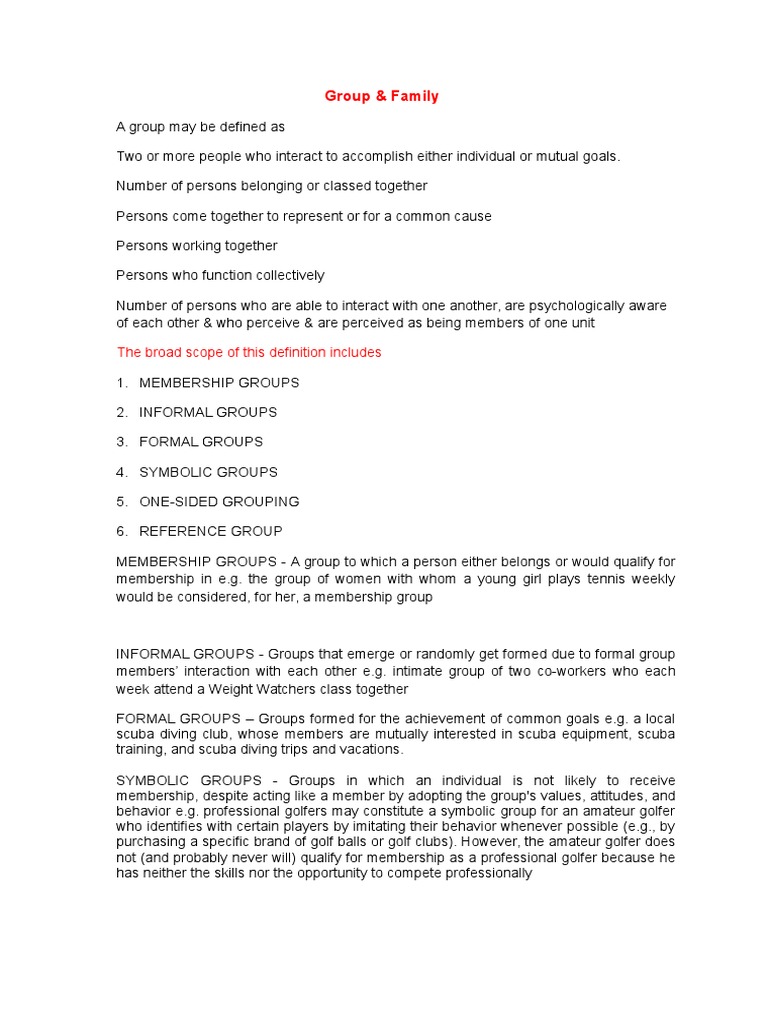 Group & Family | Download Free PDF | Behavior | Single Parent
