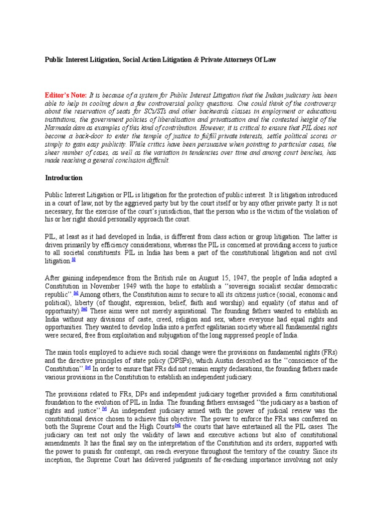 Public Interest Litigation | PDF | Legal Concepts | Justice
