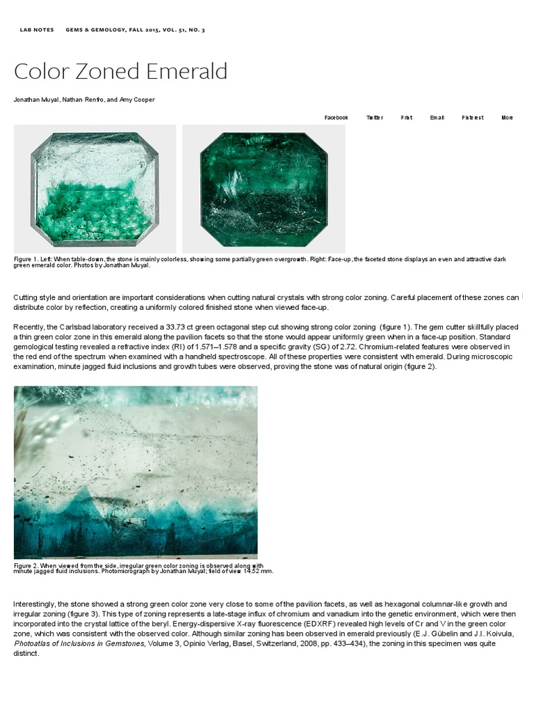 GIA, Color Zoned Emerald - Gems & Gemology | PDF | Science & Mathematics