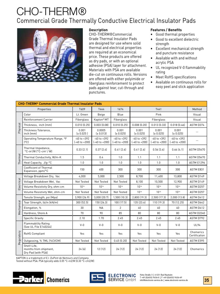 Cho Therm | PDF | Insulator (Electricity) | Electrical Resistivity And ...