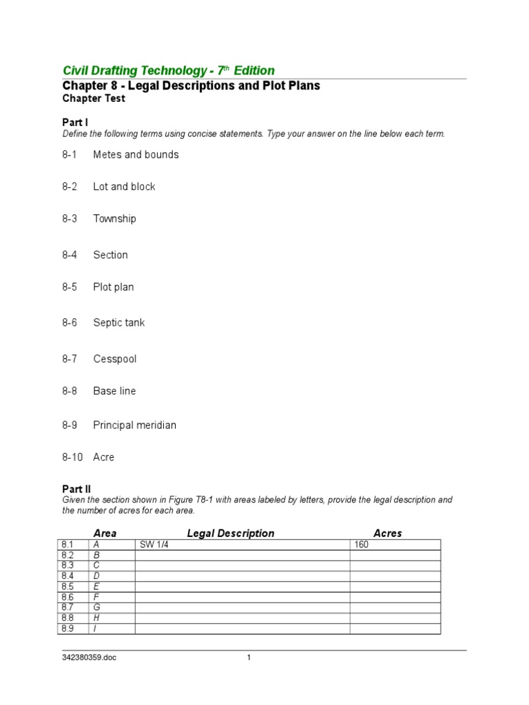 Chapter 8 - Legal Descriptions and Plot Plans: Civil Drafting ...