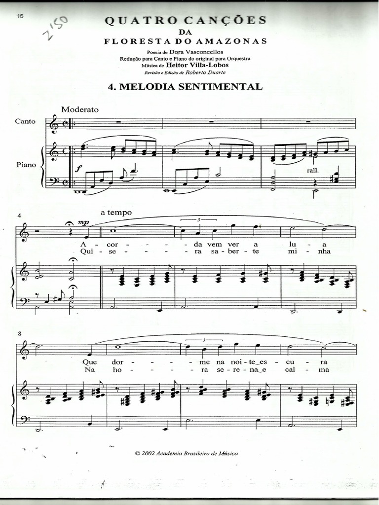 Villa Lobos Melodia Sentimental A Floresta Do Amazonas | PDF | Entertainment (General)