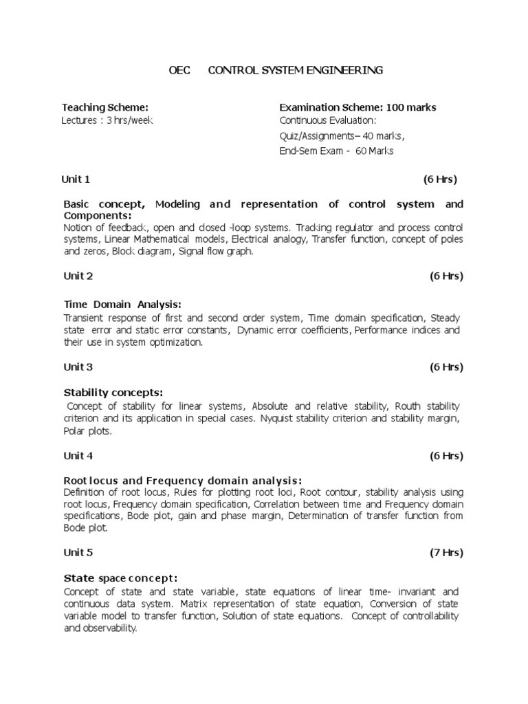Control System Engineering | Download Free PDF | Stability Theory ...