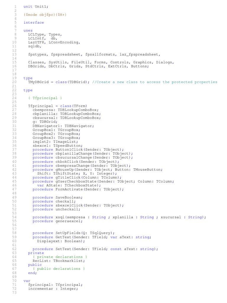 Checkbox Dbgrid Lazarus | PDF