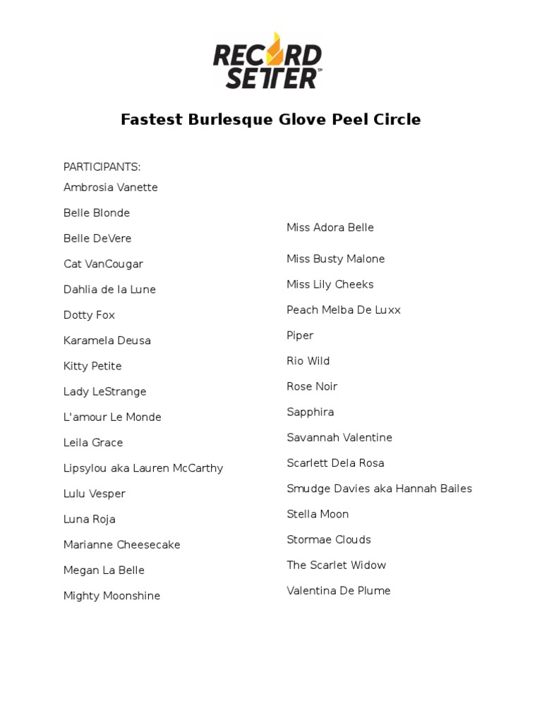 Fastest Burlesque Glove Peel Contest | PDF | Art | Poetry