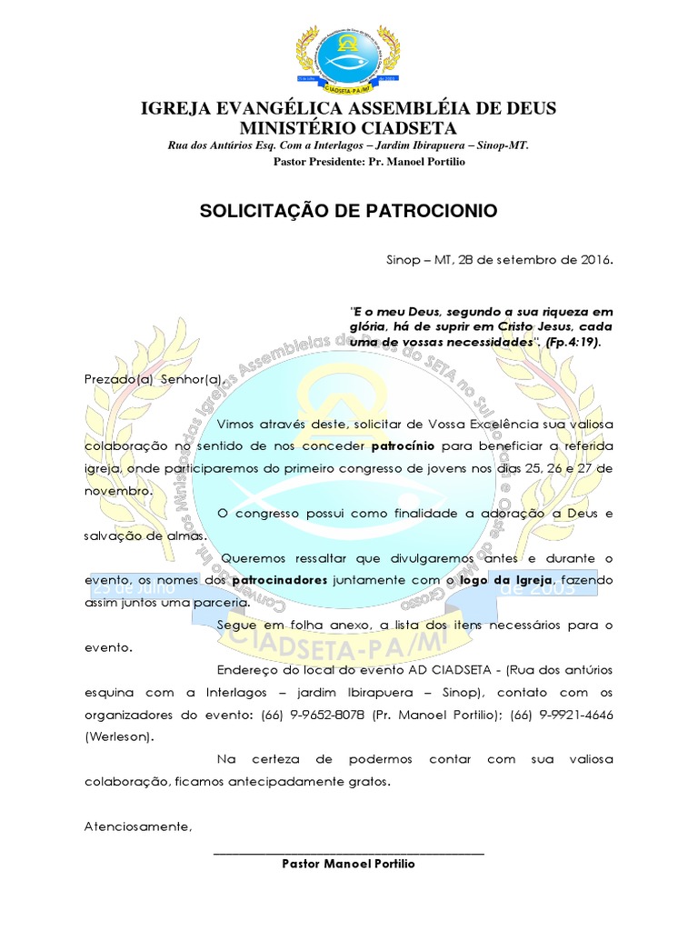 Solicitação de Patrocínio para Congresso | PDF