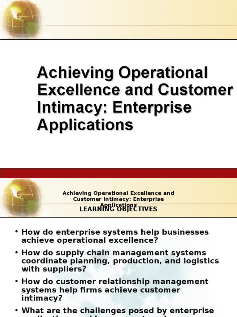 Achieving Operational Excellence and Customer Intimacy Enterprise ...