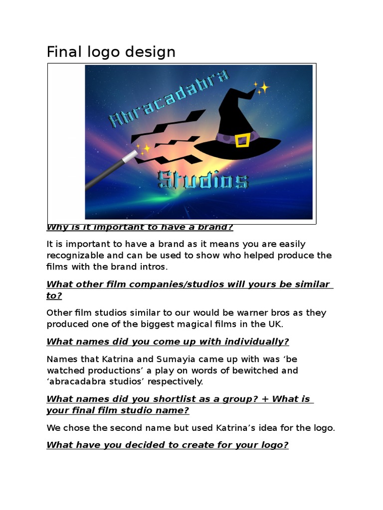 Final Logo Design + Questions | PDF | Games & Activities