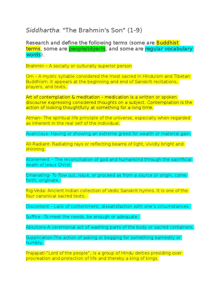 Siddhartha - The Brahmins Son | PDF | Vedas | Hindu Literature