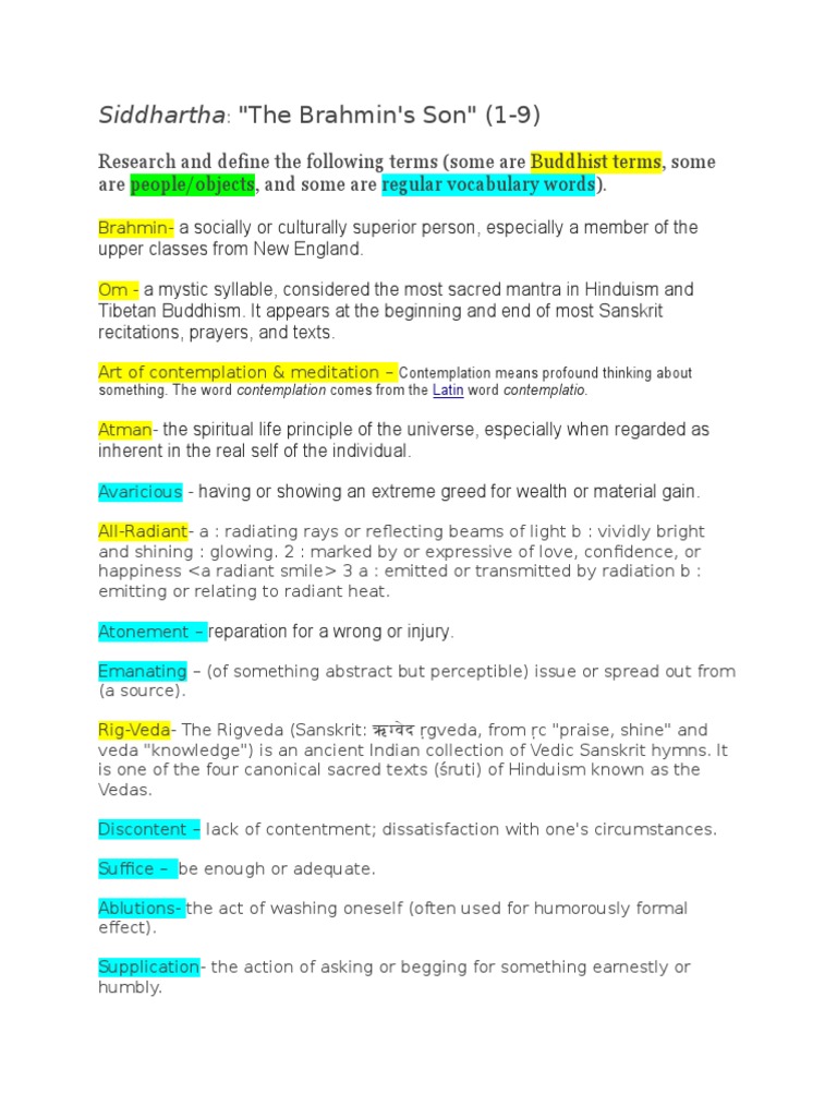 Siddhartha - The Brahmins Son | PDF | Vedas | Sanskrit