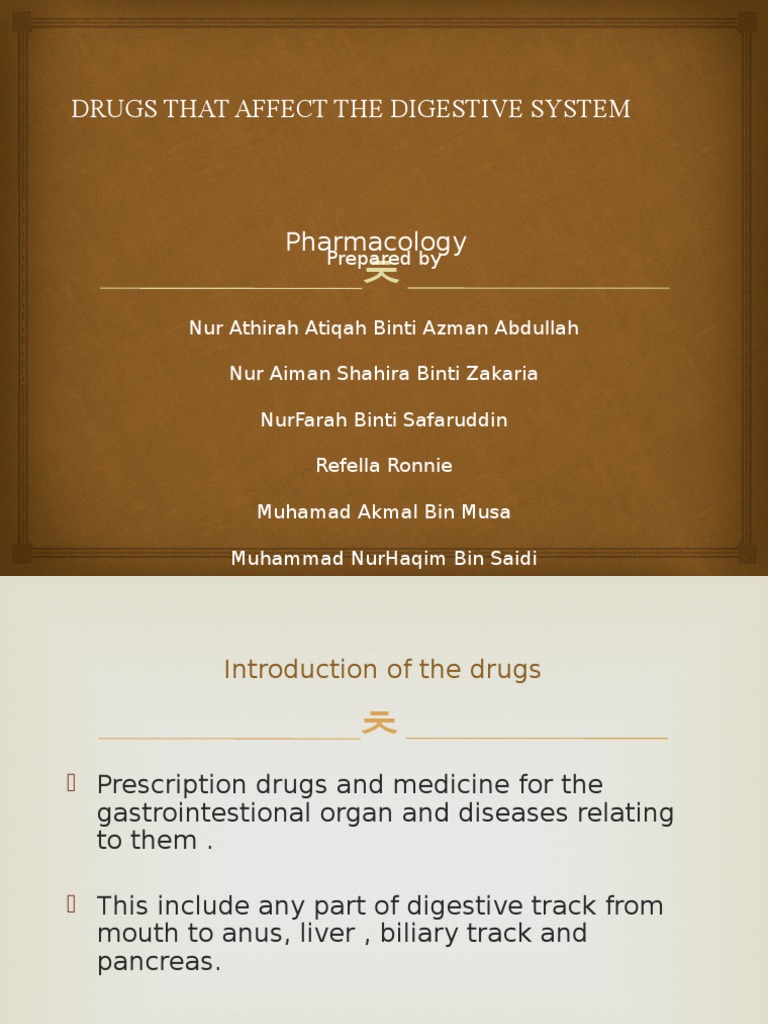 Drugs That Affect The Digestive System | PDF | Inflammatory Bowel ...