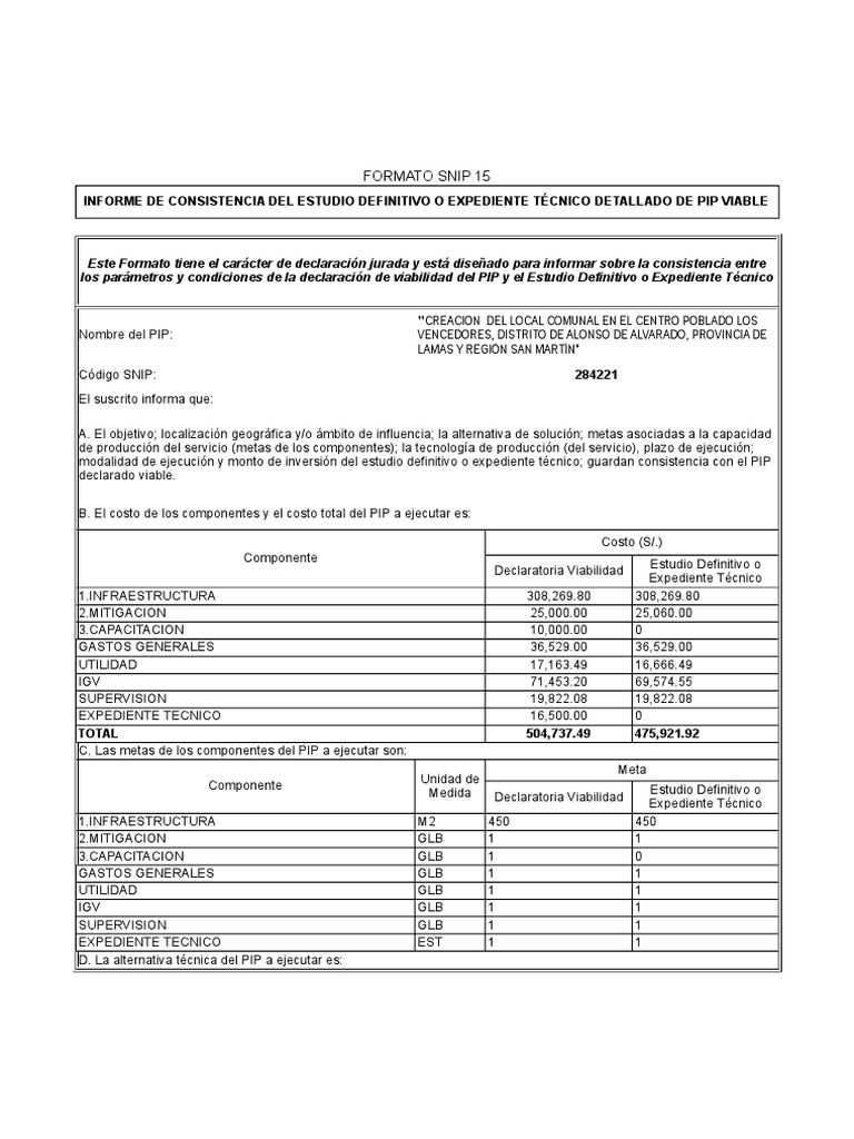 Formato Snip 15 Consistencia | PDF