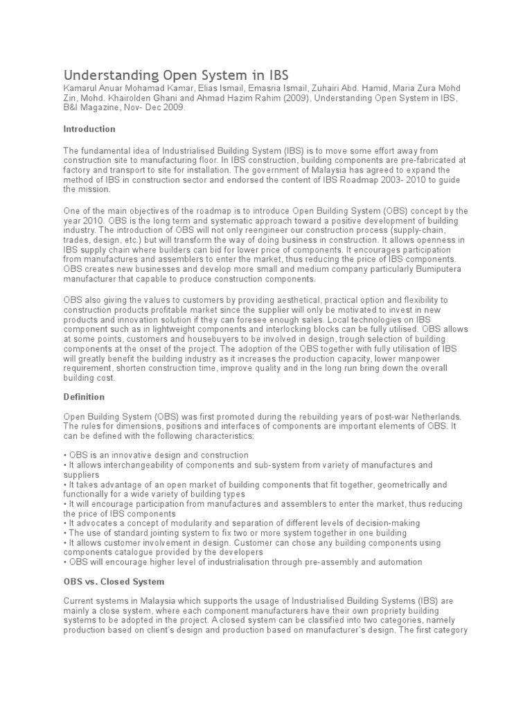 Understanding Open System in IBS | PDF | Product Lifecycle ...