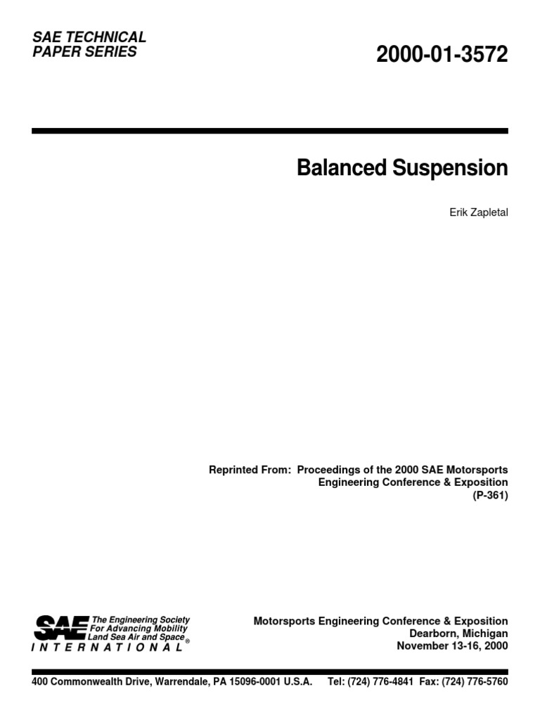Eric Zapletal - Balanced Suspension PDF | PDF | Suspension (Vehicle) | Tire