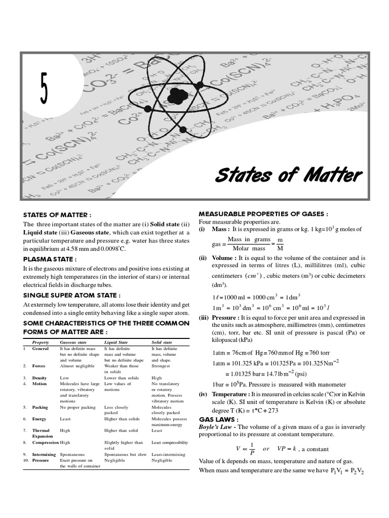 5-State of Matter | PDF | Gases | Liquids