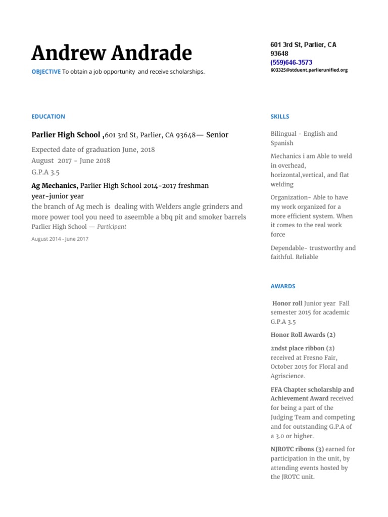 Resume Andrew Andrade | PDF