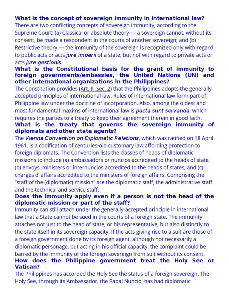 Concept of Sovereign Immunity-PIL | PDF | Sovereign Immunity | Holy See
