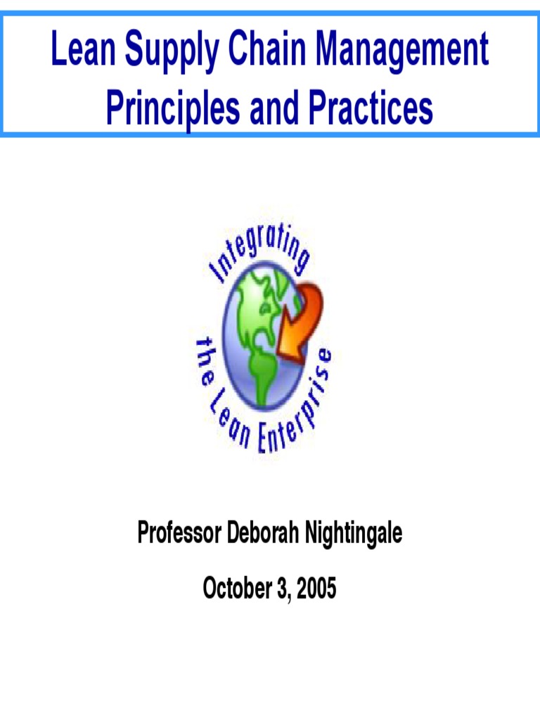 Lean Supply Chain Management Principles | Supply Chain | Lean Manufacturing