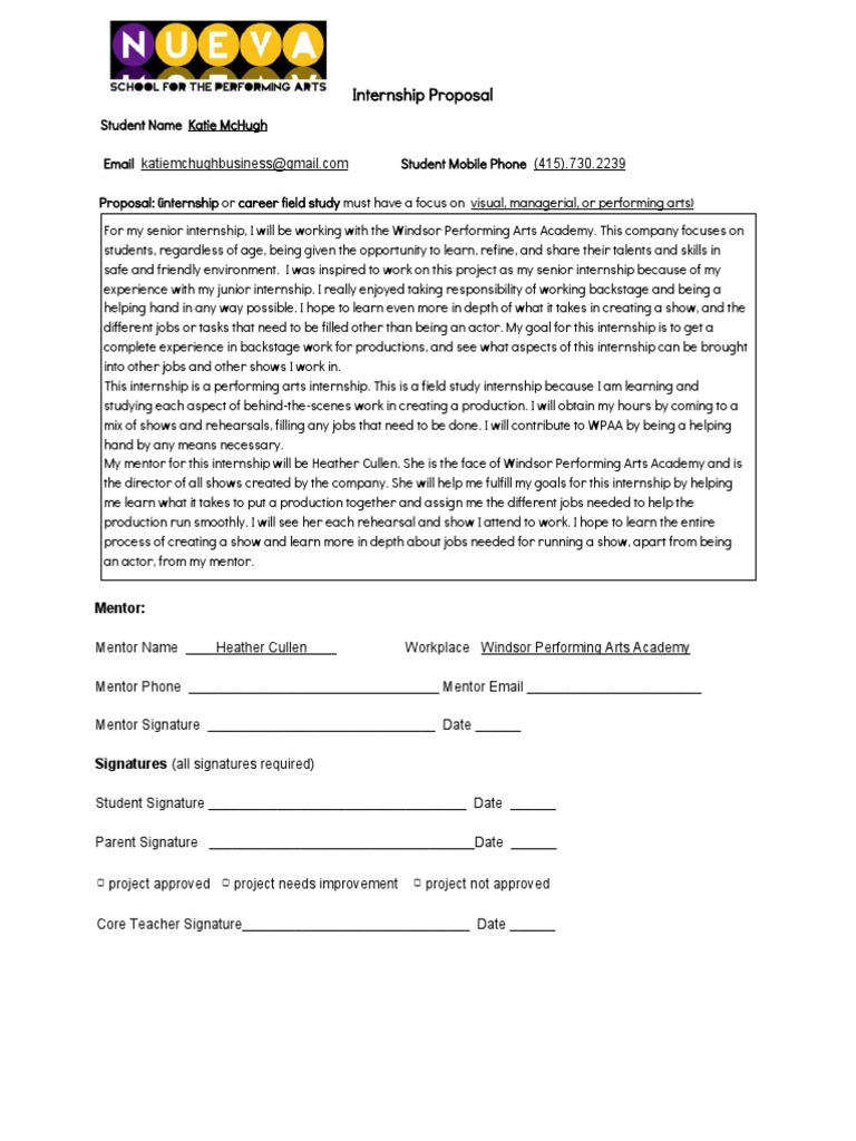 Internship Proposal: Mentor | PDF | Career & Growth | Self-Improvement