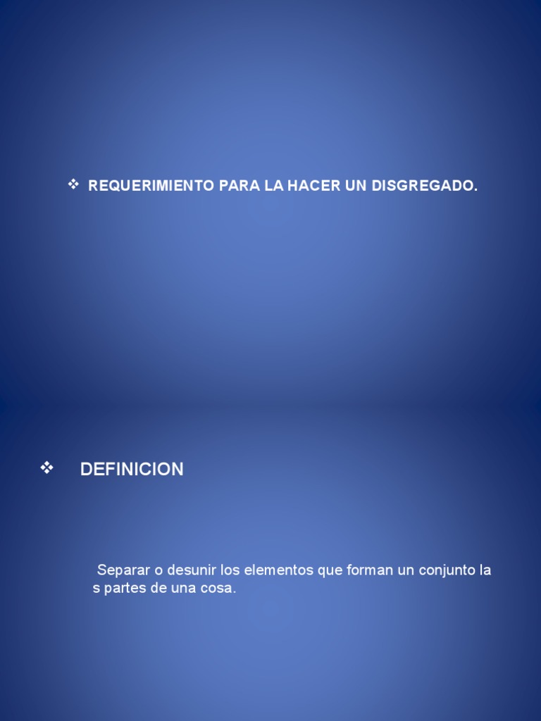 5 - Clase de Disgregado - Definiciones | PDF