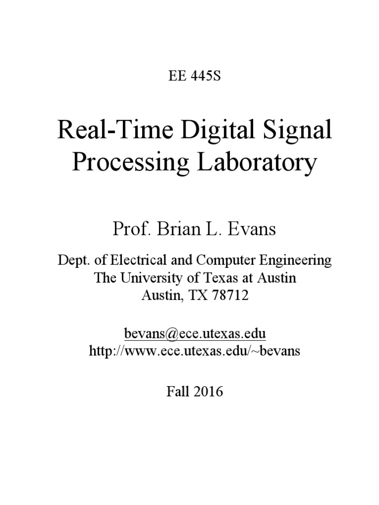 Coursereaderfall2016 Dsp Pdf Digital Signal Processor Modulation
