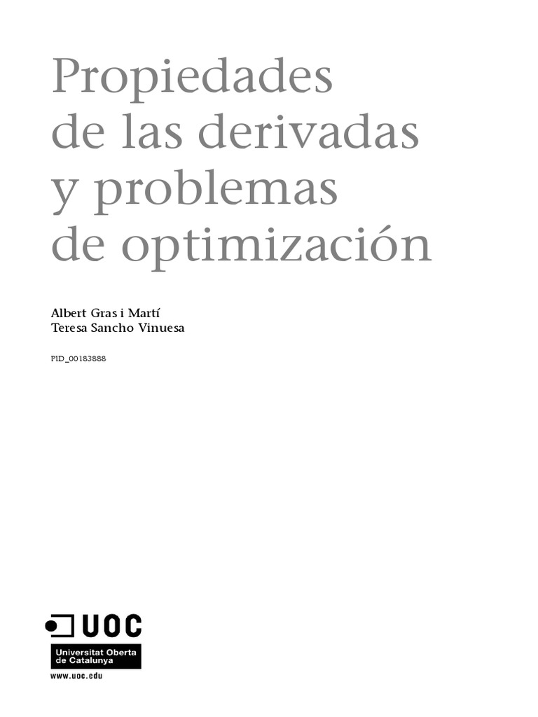 PDF | PDF | Derivado | Optimización Matemática