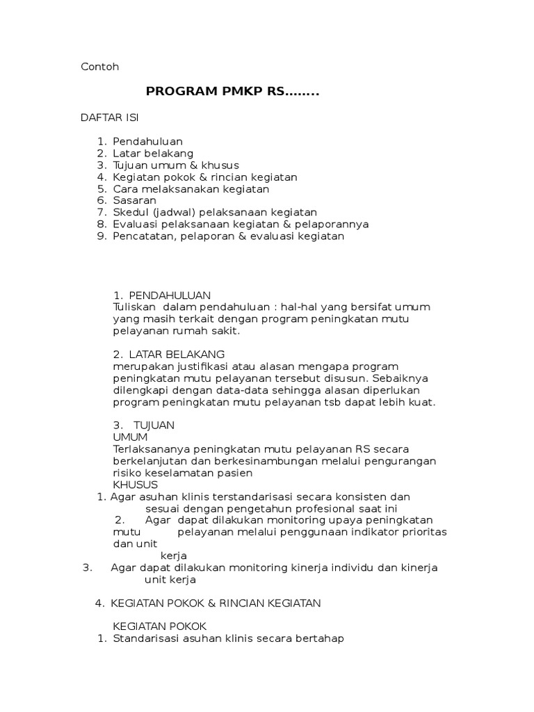 Contoh Menyusun Program PMKP | PDF