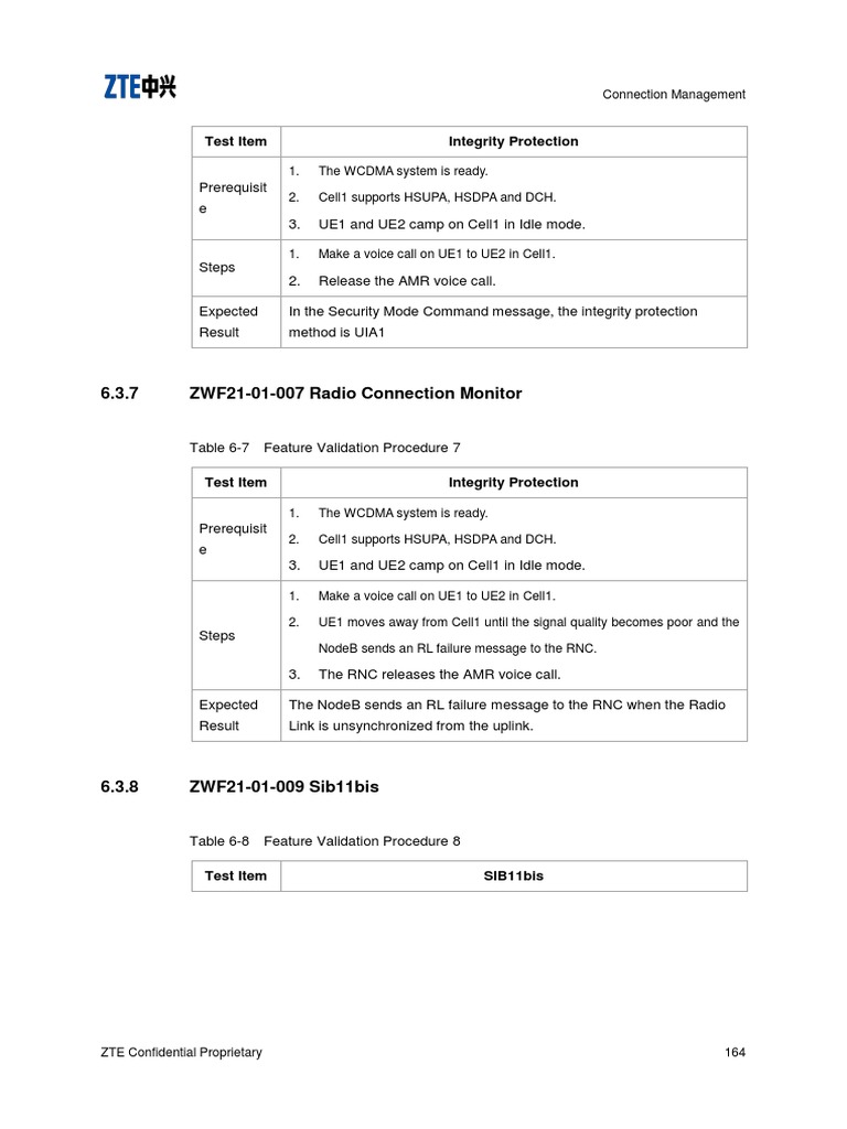 165 - PDFsam - ZTE UMTS Connection Management Feature Guide | PDF