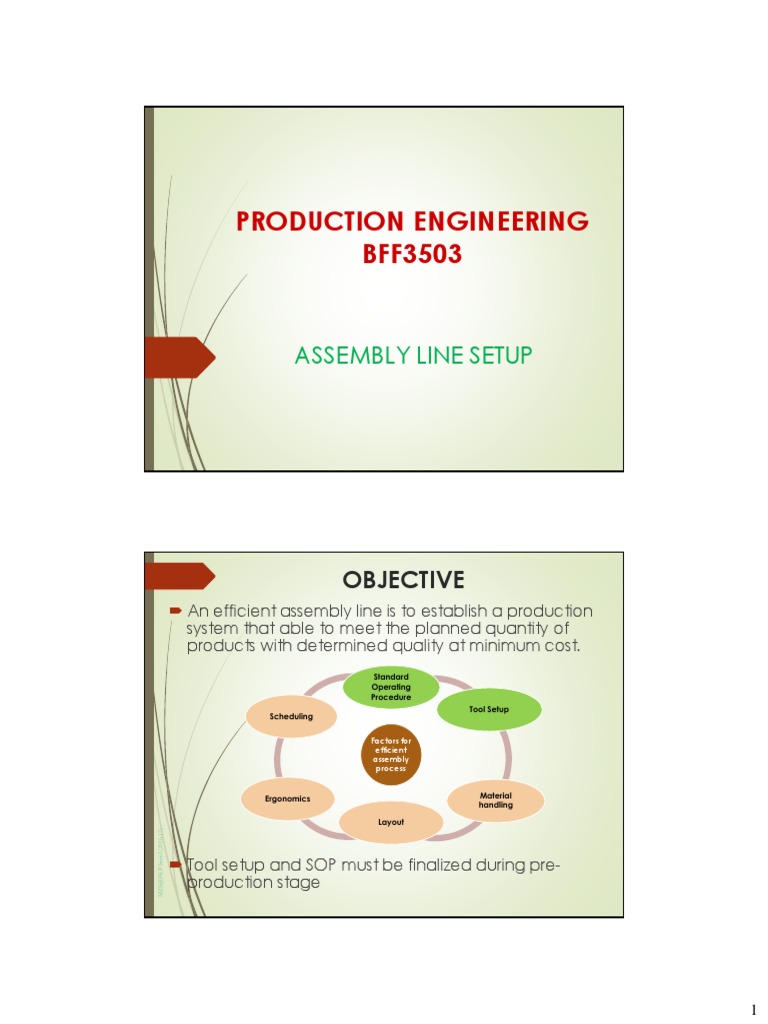 Assembly Setup | PDF | Industries | Production And Manufacturing