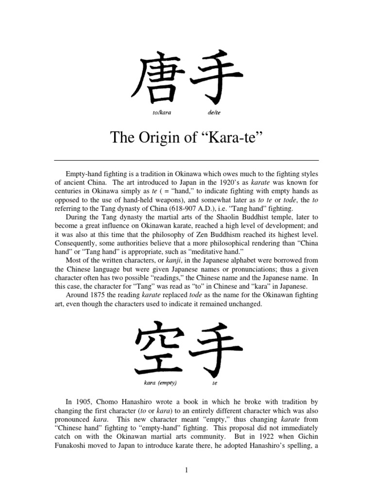 Origin of Karate | PDF
