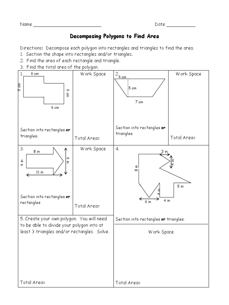 Decomposing Polygons for Area Calculation | PDF | Language Arts ...