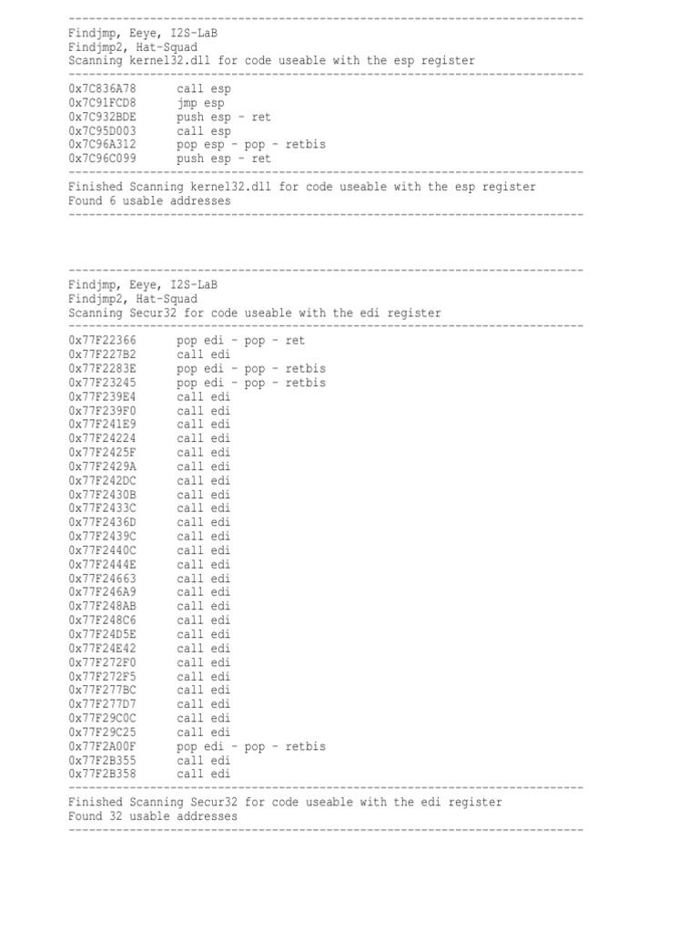 Findjmp | PDF | Microcomputers | Computer Libraries