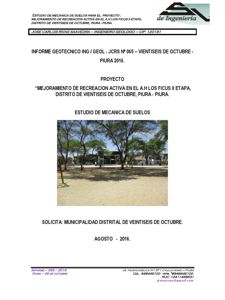 Estudio de Mecanica de Suelos - MRALF | PDF | Fundación (Ingeniería) | Temblores