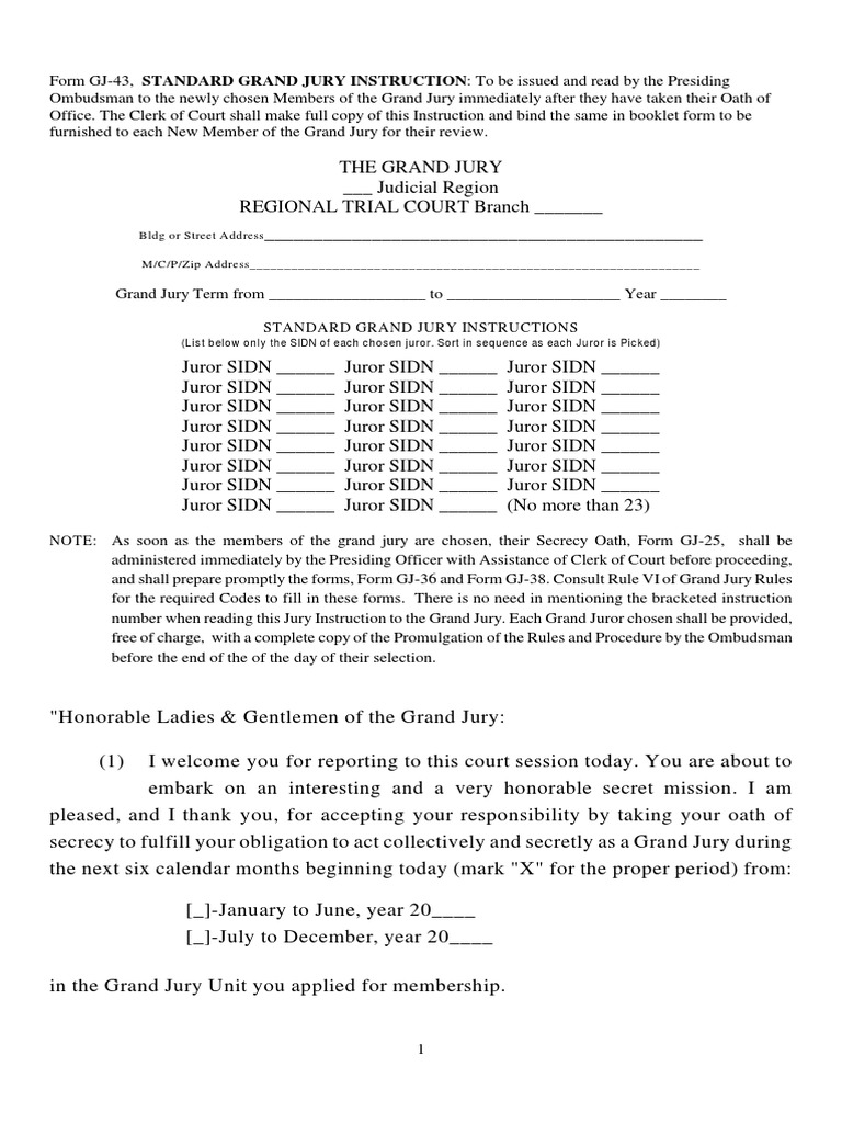 DocL, Standard Grand Jury Instruction | PDF | Grand Jury | Law