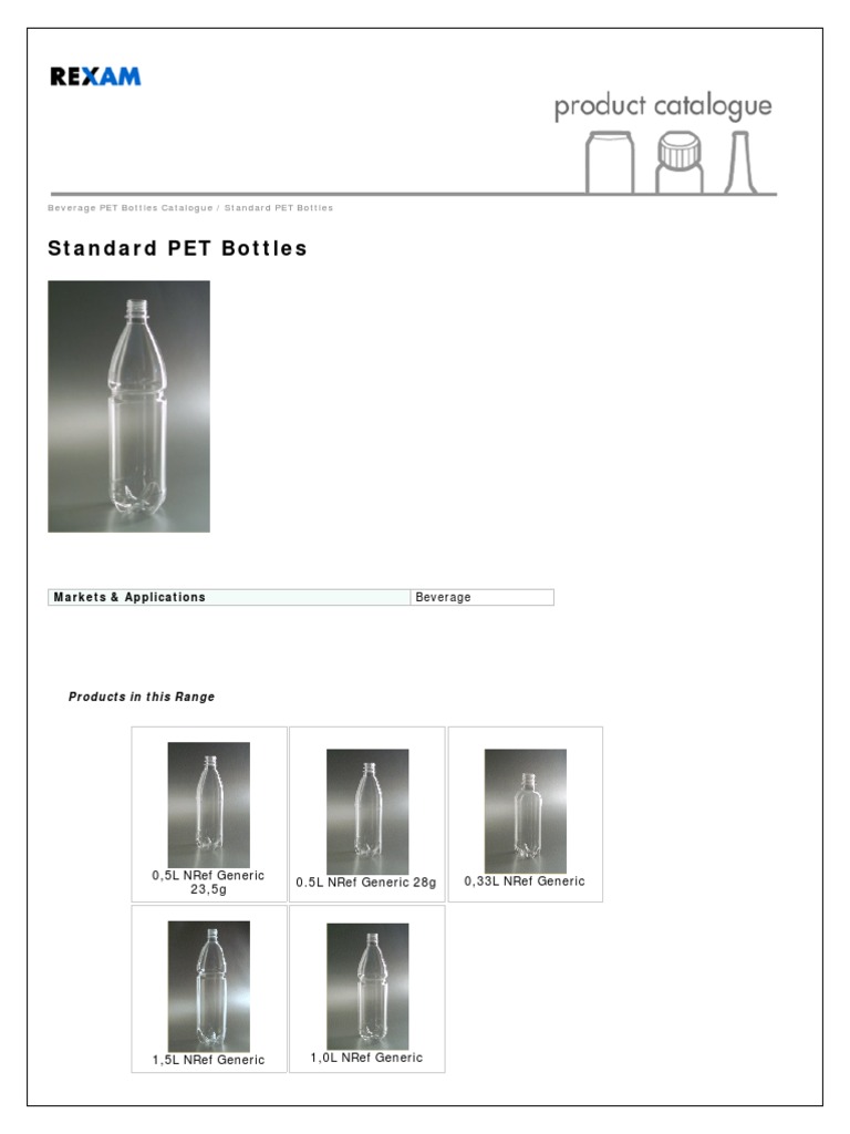 Beverage PET Bottles Catalogue / Standard PET Bottles | PDF