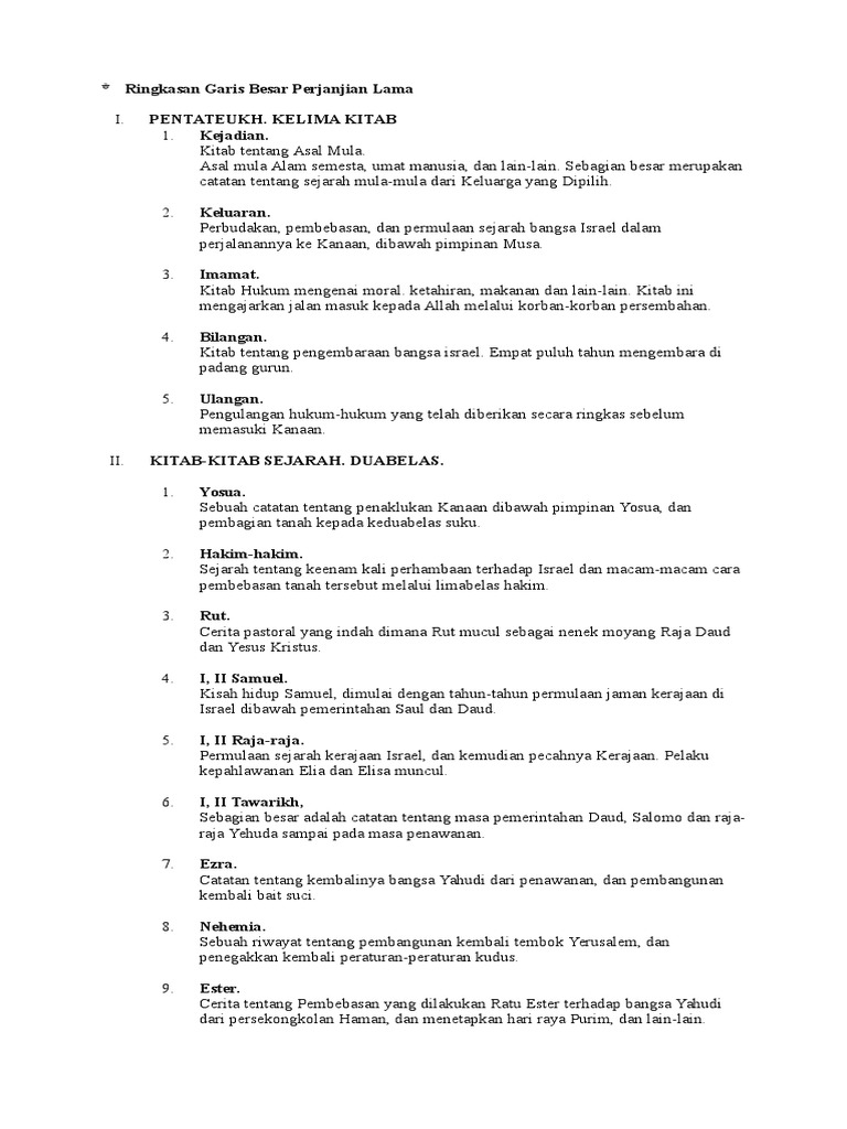 Kitab Suci Katolik - Ringkasan | PDF