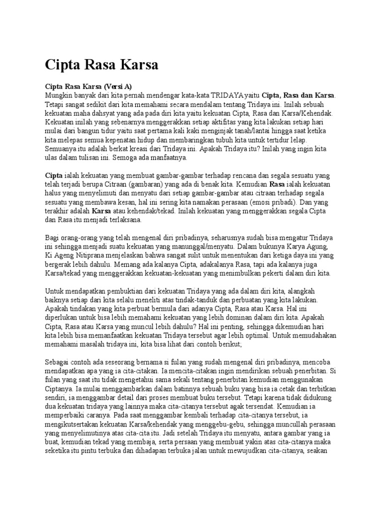 Cipta Rasa Karsa | PDF