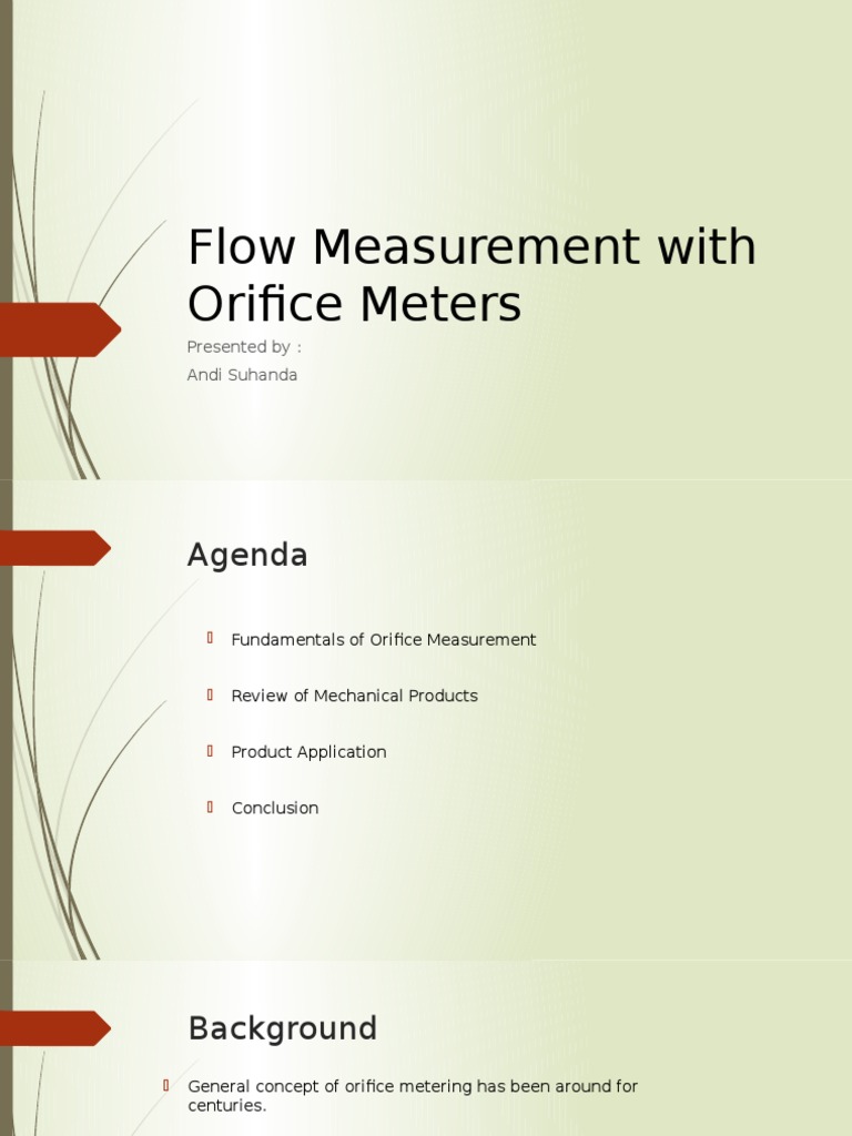Orifice Meter Flow Measurement Overview | PDF | Flow Measurement | Gases