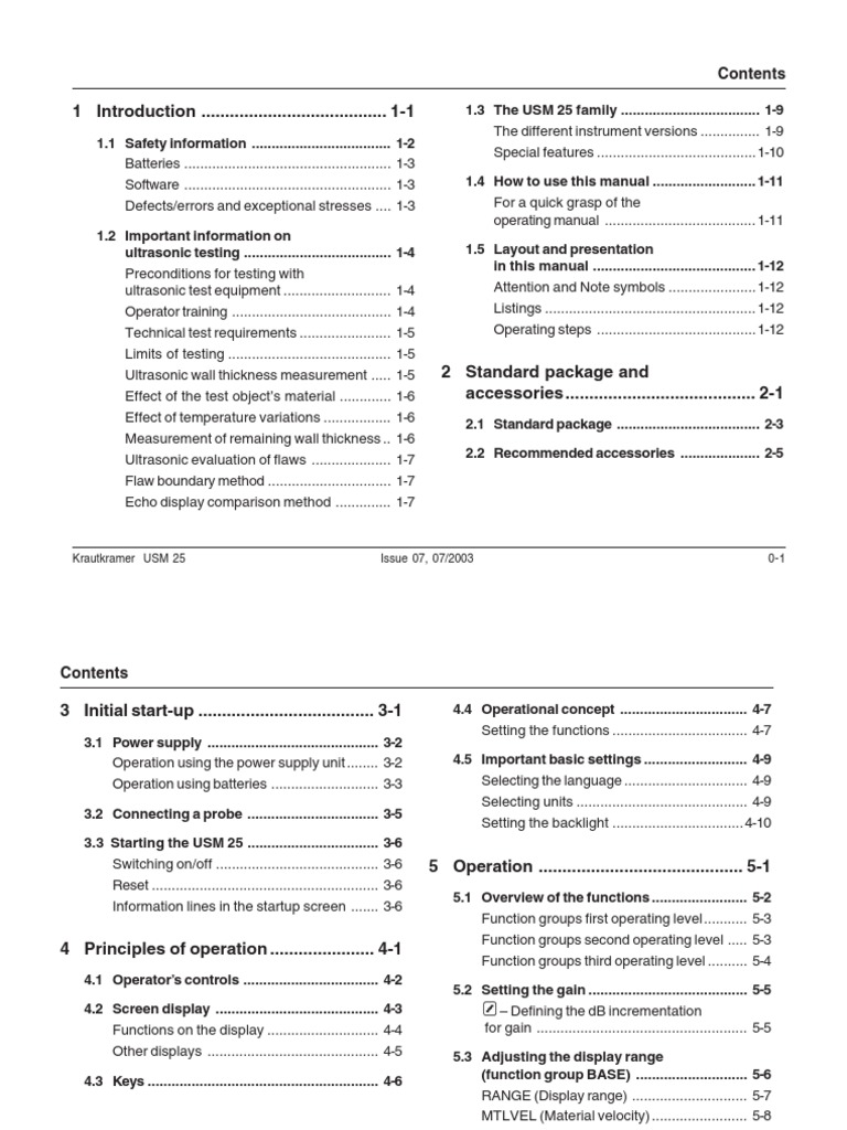 USM-25 Manual PDF | PDF | Attenuation | Ultrasound