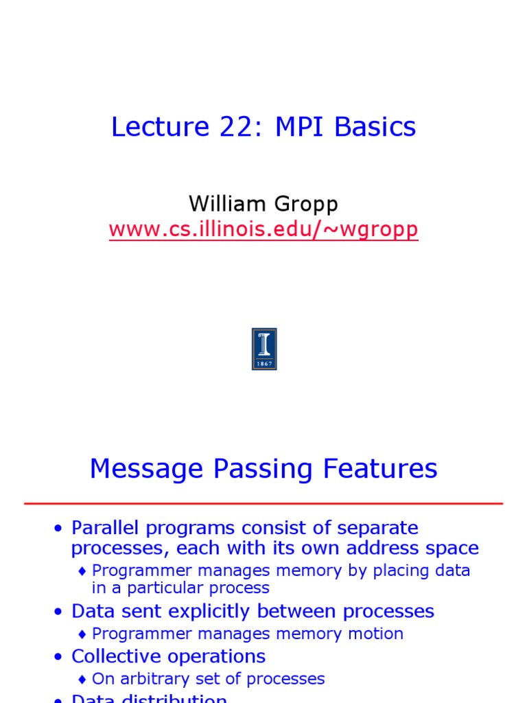 Mpi Message Passing Interface Parallel Computing 