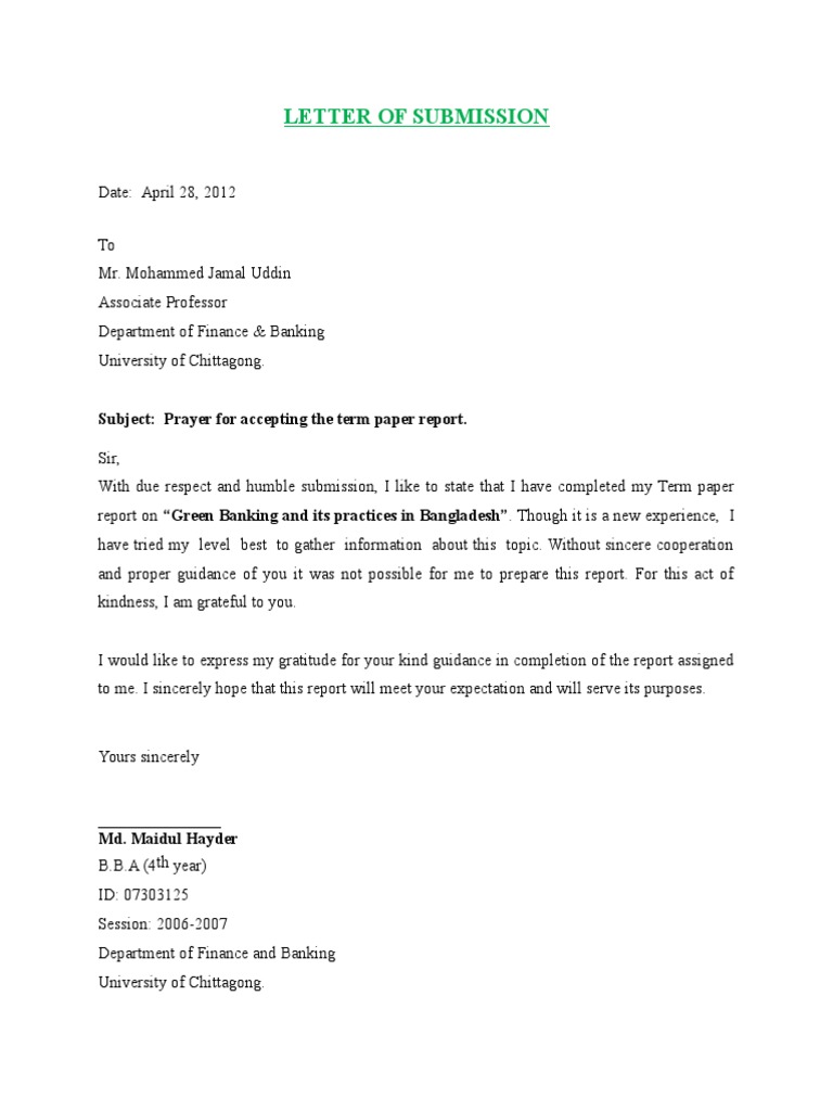 Letter of Submission | PDF