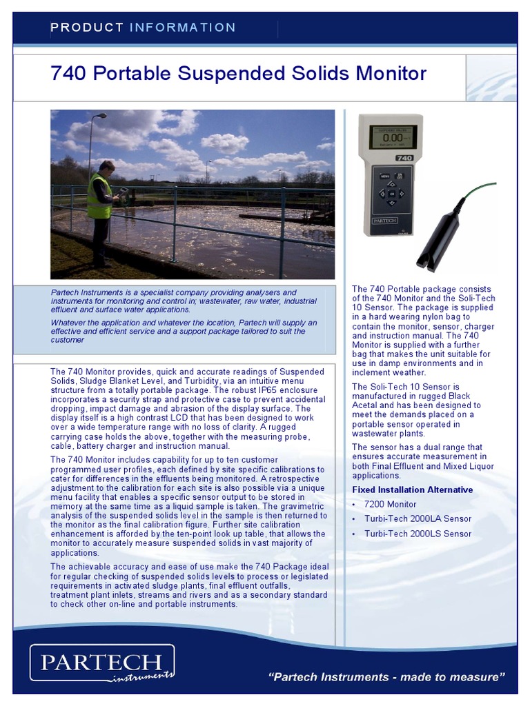 The 740 Portable Suspended Solids Monitor: A Rugged, Easy-to-Use Device ...