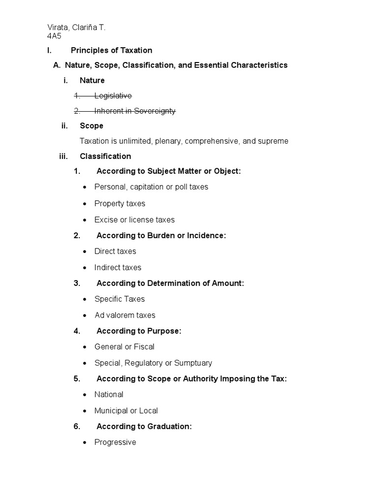 Taxation Outline | PDF | Taxes | Payments