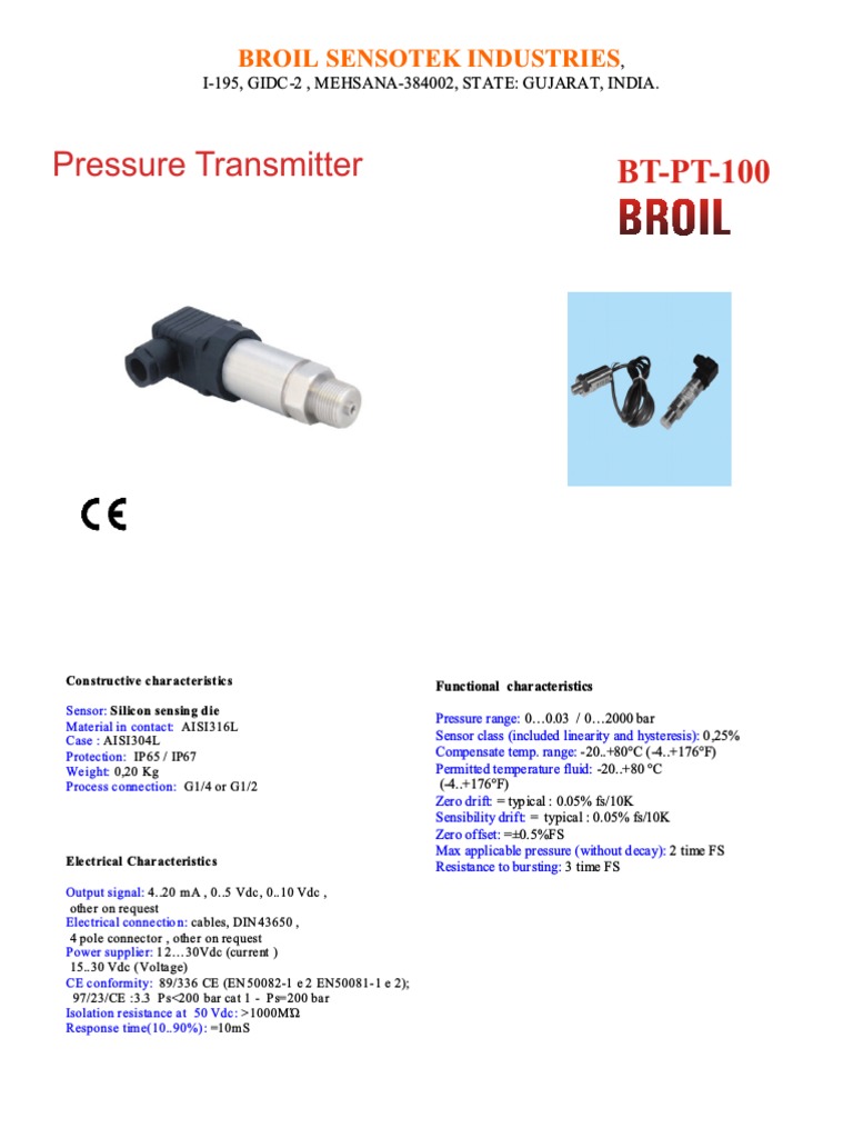 Precision Pressure Transmitter | PDF